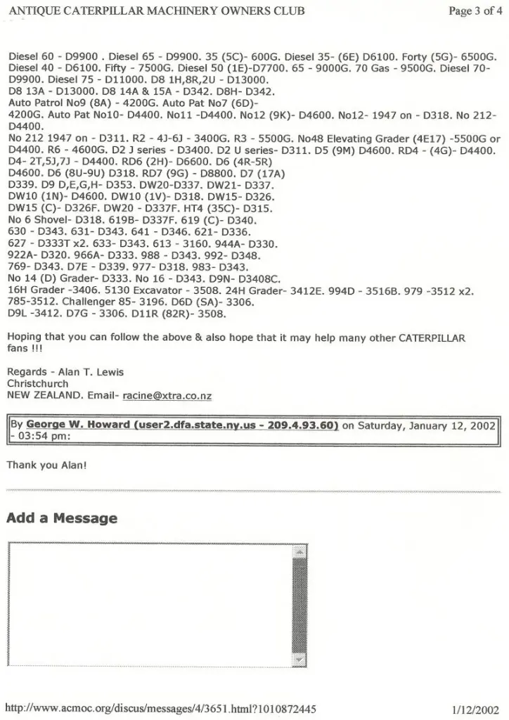 What engines go with what model Caterpillar machine? | Forum - ACMOC