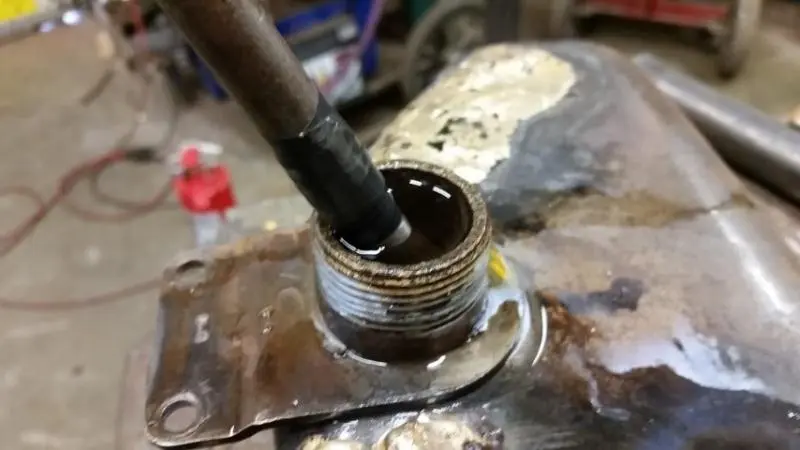 Repairing and reconditioning a pony motor fuel tank with electrolysis ...
